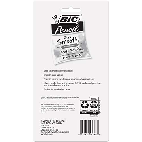 BIC Xtra-Smooth Mechanical Pencil, Color Edition, Medium Point (0.7mm), Perfect For The Classroom & Test Time, 24-Count