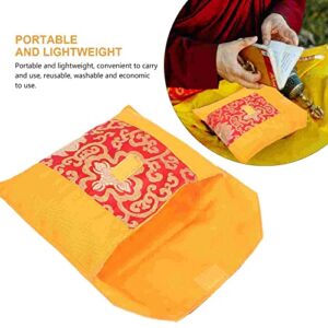 Book Bible Cover Cloth Brocade Silk Altar Shrine Japanese Colouring Carrying Organizer Covers Pouch Jewelry Scripture Chinese| | - - (Color: Yellow)