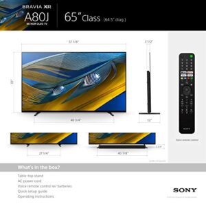 Sony A80J 65 Inch TV: BRAVIA XR OLED 4K Ultra HD Smart Google TV with Dolby Vision HDR and Alexa Compatibility XR65A80J- 2021 Model (Renewed)