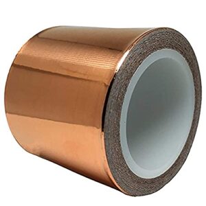 kraftex copper tape [2 inch x 33ft], copper foil tape, copper tape with strong conductive adhesive, conductive tape, copper flashing, shielding tape, copper slug tape