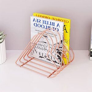 File Folder Rack Bookend Office File Organizer Metal Bookend Support Magazine Rack Art Modeling Desktop Storage Shelf Bookshelf Multifunctional File Organizer Desk Home Office Decoration File Organize