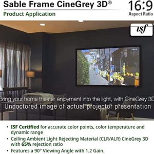 Elite Screens Sable Frame CineGrey 3D, 120-inch Diagonal 16:9, 8K 4K Ultra HD Ready Ceiling and Ambient Light Rejecting Fixed Frame Projector Screen, CineGrey 3D Projection Material, ER120DHD3