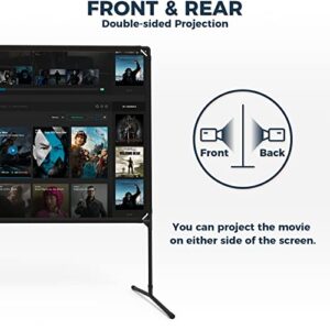 Projector Screen with Stand,100 Inch Outdoor Projector Screen and Stand,Thickened Wrinkle-Free Outdoor Movie Screen and Sturdy Frame for Home Movie Theater