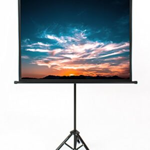 VIVO 50 inch Mini Portable Indoor Outdoor Projector Screen, 50 inch Diagonal Projection, HD 4:3 Projection, 4K 3D 1080P HD Pull Up Foldable Stand Tripod, PS-T-050B