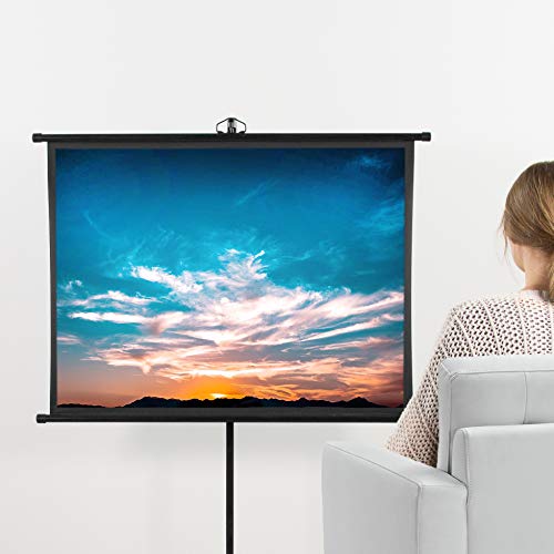 VIVO 50 inch Mini Portable Indoor Outdoor Projector Screen, 50 inch Diagonal Projection, HD 4:3 Projection, 4K 3D 1080P HD Pull Up Foldable Stand Tripod, PS-T-050B