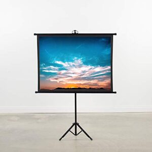 VIVO 50 inch Mini Portable Indoor Outdoor Projector Screen, 50 inch Diagonal Projection, HD 4:3 Projection, 4K 3D 1080P HD Pull Up Foldable Stand Tripod, PS-T-050B