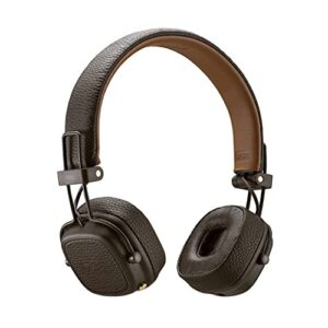 lmminer active noise cancelling over-ear headphones wireless hi-fi stereo bluetooth 5.0 foldable music headset with mic, apt-x low latency, apt-x hd, 30h playtime,brown