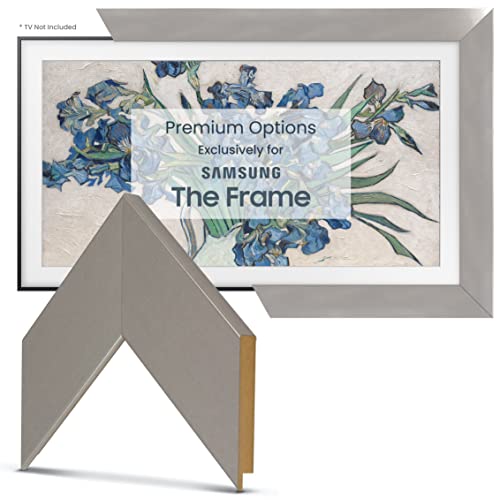 Deco TV Frames - Brushed Stainless Smart Frame Compatible ONLY with Samsung The Frame TV (55", Fits 2021-2023 Frame TV)