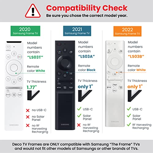 Deco TV Frames - Brushed Stainless Smart Frame Compatible ONLY with Samsung The Frame TV (55", Fits 2021-2023 Frame TV)