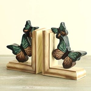 Bookend Supports HeavyDuty ， Book Holders Each Set of 2 Sculpture Butterfly Art Book Holders for Library Office Home Decoration