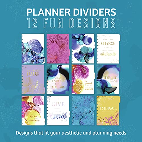 Happy Planner 2023 Daily Planner and Calendar, 12-Month Daily, Weekly, and Monthly Planner, Jan. 2023–Dec. 2023, Wellness Layout, Inky Florals Theme, Classic Size, 7 Inches by 9 1/4 Inches