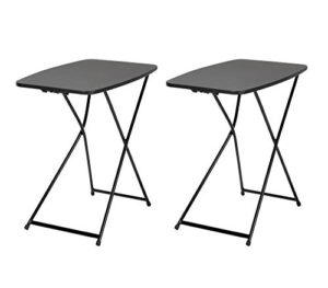 cosco multi-purpose, adjustable height personal folding activity table, 2 pack, black