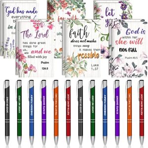 24 pcs verse bible pens bible notebook bible gifts set spiritual journal for women floral journal for notebook inspirational bible gifts for women man (bible)