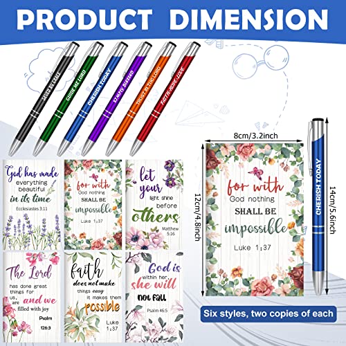 24 Pcs Verse Bible Pens Bible Notebook Bible Gifts Set Spiritual Journal for Women Floral Journal for Notebook Inspirational Bible Gifts for Women Man (Bible)