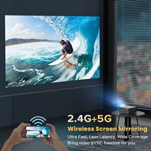 MaxAngel 5G WiFi Bluetooth Projector 4K Supported - HD Outdoor Projector 680ANSI Native 1080P, Home Theater Projector with 300" Display, Movie Projector for TV Stick, PS5, Laptop