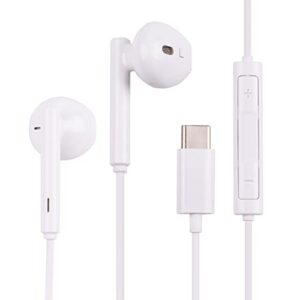 usb c headphones inwa in ear usbc earbuds with mic/volume control compatible with soundflow google pixel oneplus samsung sony macbook huawei (white)