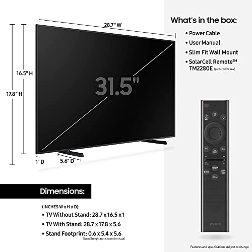 Samsung 32-Inch Class QLED 4K LS03B Series The Frame Quantum HDR Smart TV QN32LS03BBF Includes,QN32LS03BBFXZA