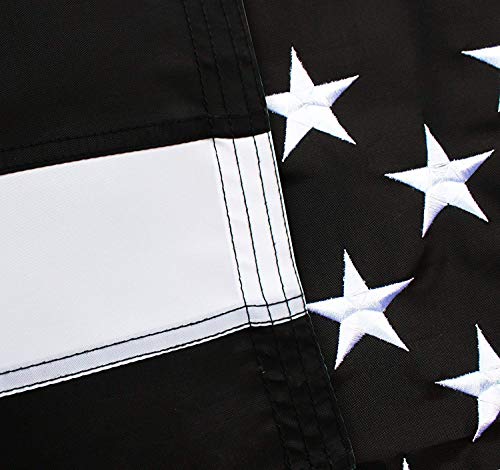 Homissor Thin Blue Line Flags 3x5 Outdoor Made in USA - Embroidered Stars Police Flag, Heavy Duty Back The Blue Flag Stripe Blue Line Lives Matter Flags Banner with 2 Brass Grommets