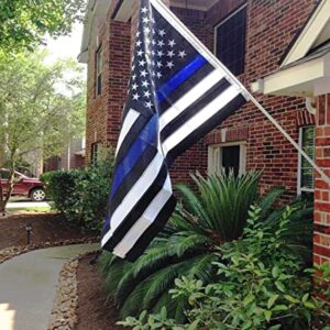 Homissor Thin Blue Line Flags 3x5 Outdoor Made in USA - Embroidered Stars Police Flag, Heavy Duty Back The Blue Flag Stripe Blue Line Lives Matter Flags Banner with 2 Brass Grommets