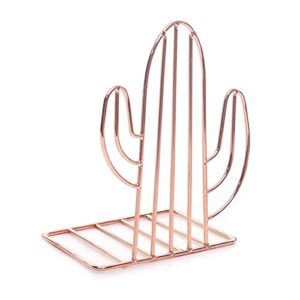 szyawsd file sorters 1 pair of cactus iron book holder metal rose gold desktop bookends storage rack creative telescopic book stand (color : rose gold)