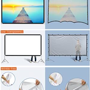 Projector Screen and Stand - Velcolt Portable Video Projection Screen 120 inch, 16:9 4K HD Rear Front Foldable Outdoor Movie Screen with Carry Bag for Indoor Outdoor Home Theater Backyard Camping