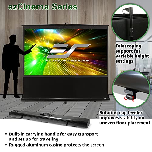 Elite Screens ezCinema Series, 150-INCH 16:9, Manual Pull Up Projector Screen, Movie Home Theater 8K / 4K Ultra HD 3D Ready, 2-YEAR WARRANTY, F150NWH