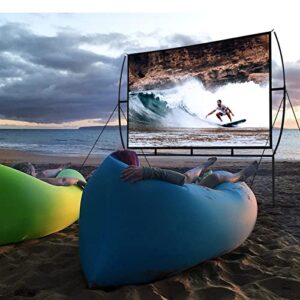 Projector Screen, 120 Inch Projector Screen and Stand, Portable Outdoor Projector Screen with Stand, Foldable Outdoor Movie Screen, 4K HD 16:9 Projection Screen with Carrying Bag