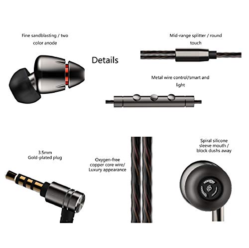 1MORE Quad Driver in-Ear Earphones Hi-Res High Fidelity Headphones Warm Bass, Spacious Reproduction, High Resolution, Mic in-Line Remote Smartphones/PC/Tablet - Silver/Gray