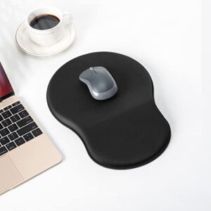 MOLMO Mouse Pad Wrist Support, Ergonomic Mouse Pad with Wrist Rest, Pain Relief Mousepad with Non-Slip Rubber Base, Comfortable Memory Foam Mouse Mat for Office &Home (Black)