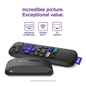 Roku Express 4K+ 2021 | Streaming Media Player HD/4K/HDR with Smooth Wireless Streaming and Roku Voice Remote with TV Controls, Includes Premium HDMI Cable (Renewed)