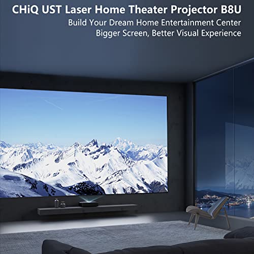 Kaya Projector, ChiQ B8U Lazer TV Projector | Native 4K Ultra HD | 0.21 Ultra Short Throw | RGB+ Color Wheel 2300 ANSI Lumens | Dolby Audio Hi-Fi Speaker | Android TV Global Version OS