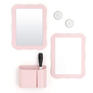 u brands locker accessories kit, back to school essentials, blush, 6-piece, includes whiteboard, mirror, and organizing supplies