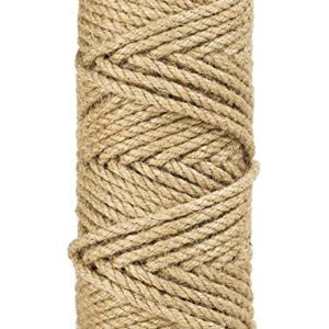 100 Feet 5mm Jute Twine, Heavy Duty Jute Rope, Natural Hemp Rope for DIY Arts Crafts, Gardening, Bundling，Home Decorating, Cat Scratching Post