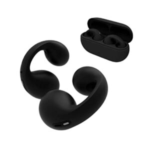 bean buds bluetooth earphones wireless earbuds, open ear design (black)