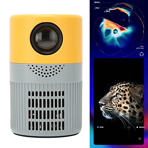 Zopsc-1 YT400 Home HD Projector, Mini Portable Projector, 1080P Dual Fan Cooling Movie Projector for DVD, with Cinematic