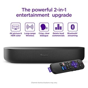 Roku Streambar | 4K/HD/HDR Streaming Media Player & Premium Audio, All In One, Includes Roku Voice Remote (Renewed)