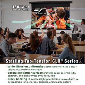 Elite Screens Starling Tab-Tension CLR, 101" Diag. 16:9, Ultra-Short Throw Ceiling Ambient Light Rejecting (CLR/ALR) Electric Wall/Ceiling Retractable Projector Screen, Black Casing, STT101UH-CLR