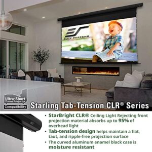 Elite Screens Starling Tab-Tension CLR, 101" Diag. 16:9, Ultra-Short Throw Ceiling Ambient Light Rejecting (CLR/ALR) Electric Wall/Ceiling Retractable Projector Screen, Black Casing, STT101UH-CLR