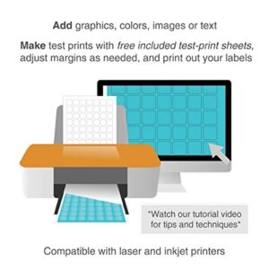 ChromaLabel 1 x 1 Inch Printable Labels, Compatible with Laser and Inkjet Printers, 1575 Stickers per Pack, 25 Sheets, White