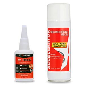 starbond 2 oz. thick ca glue with 6 oz. aerosol activator bundle (premium cyanoacrylate super glue) for mitre joint bonding, woodworking, carpentry, archery fletching