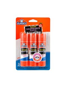 elmer’s e520 .21 oz washable school glue sticks 3 count