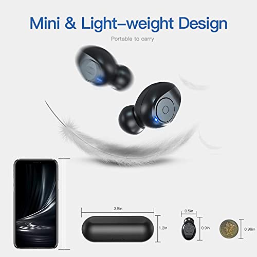 L LINPA WORLD Wireless Earbuds Super Portable True Wireless Stereo Headphones in Ear Deep Bass Built in Mic IPX6 Waterproof with Charging Case (Only 50g) 40H Playtime for Workout Running (Dark Gray)