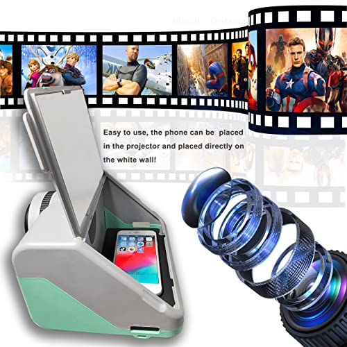 Phone Projection Box, Mini Projector for Smart Phone, Portable Projector, Use on Bedroom, Classroom, Hospital Bed