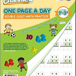 Channie's One Page A Day Double Digit Math Problem Workbook for 1st Graders, 2nd Graders, and 3rd Grade Simply Tear Off On Page a Day For Math Repetition Exercise! Addition and Subtraction Workbook