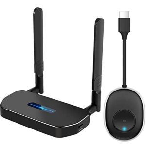 wireless hdmi transmitter and receiver 4k kit, 165ft/50m full hd 4k wireless presentation equipment hdmi adapter, plug and play streaming media. laptop, dongle, pc,ps4, smart phone to hdtv/projector