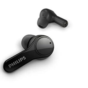 Philips T3217 True Wireless Headphones with Dual-mic Environmental Noise Cancellation for Clear Calls and IPX5 Water Resistance, Black (TAT3217BK/00)