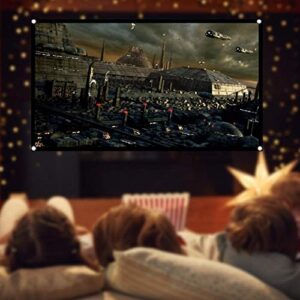 60-150 Inch Portable Projector Screen, Foldable 16:9 HD Non-Crease Polyester Projection Movies Screen Curtain for Indoor Outdoor Film Home Theater Office/Camping/Party(60")