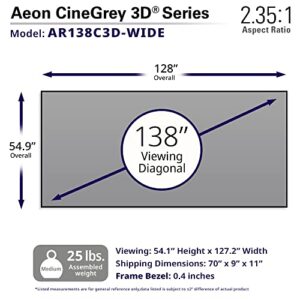 Elite Screens Edge Free Ambient Light Rejecting Fixed Frame Projection Projector Screen, Aeon CineGrey 3D Series, 138-inch 2.35:1 for Home Theater, Movie and Office Presentations AR138C3D-WIDE, Black