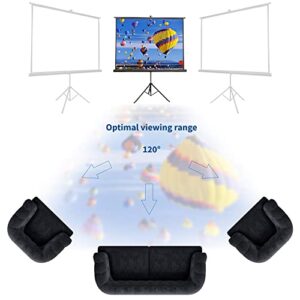 VIVO 100 inch Portable Indoor Outdoor Projector Screen, 100 Inch Diagonal Projection HD 4:3 Projection Pull Up Foldable Stand Tripod with Carrying Bag, Bundle