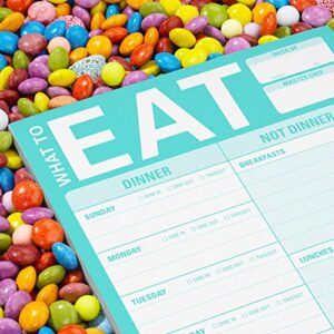 Knock Knock What to Eat Pad (Mint Green), Magnetic Meal Planning Note Pad with Magnet, 6 x 9-inches